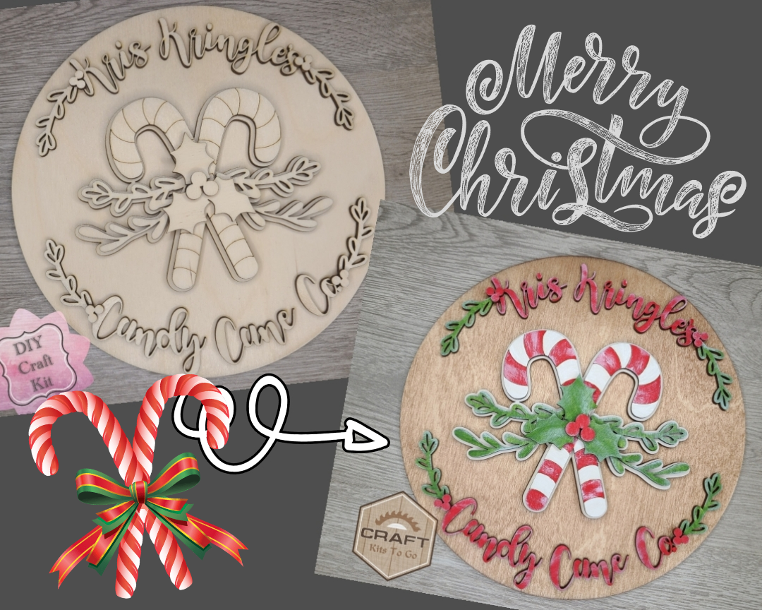 Kris Kringle Candy Cane Sign | #3933 – Craft Kits 2 Go
