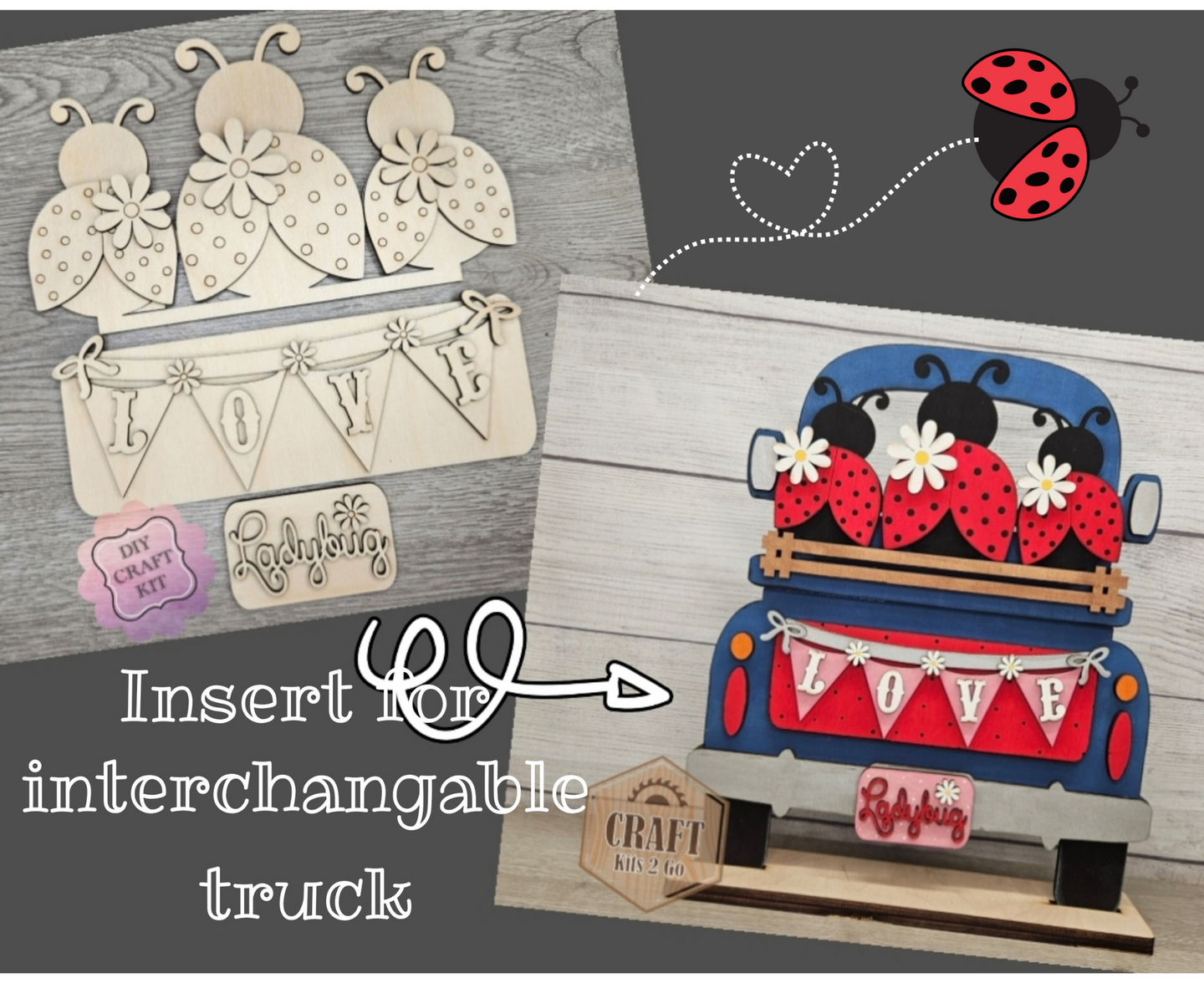 Interchangeable Truck | LADY BUG INSERT | #200001 -31 – Craft Kits 2 Go