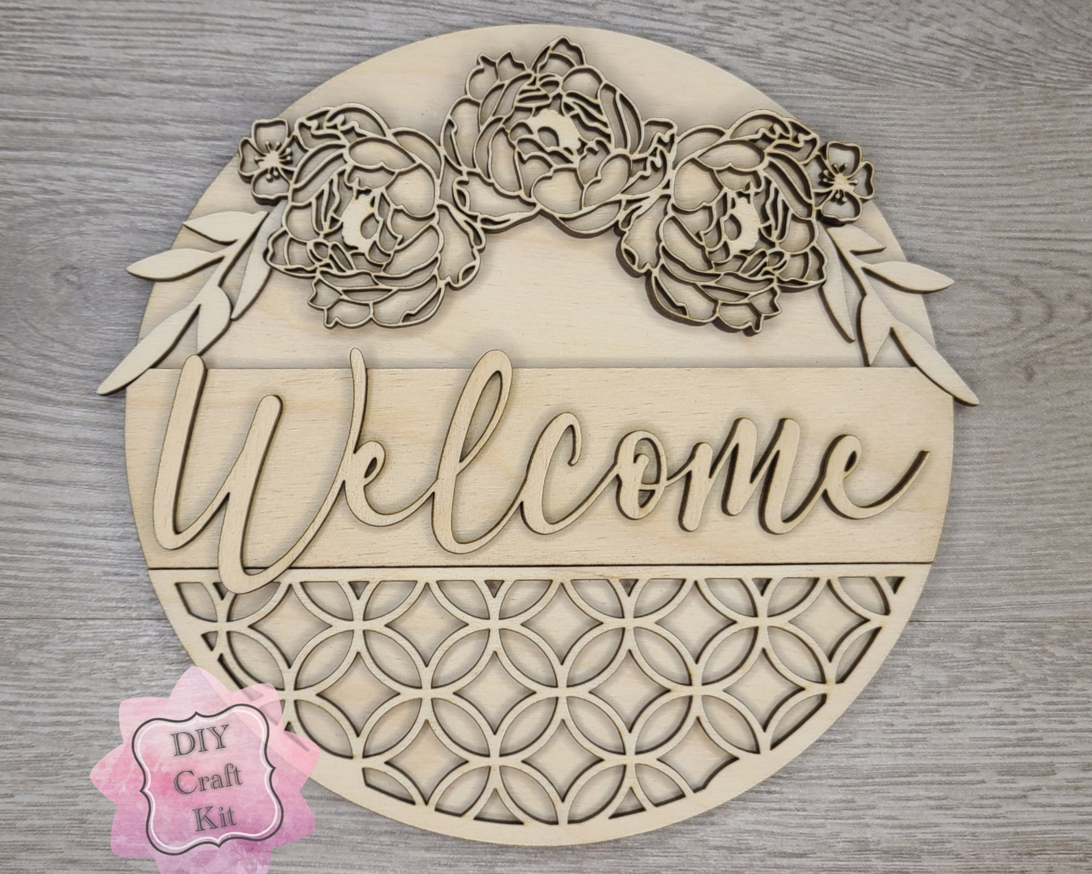 Peony Welcome Sign | #3128 – Craft Kits 2 Go