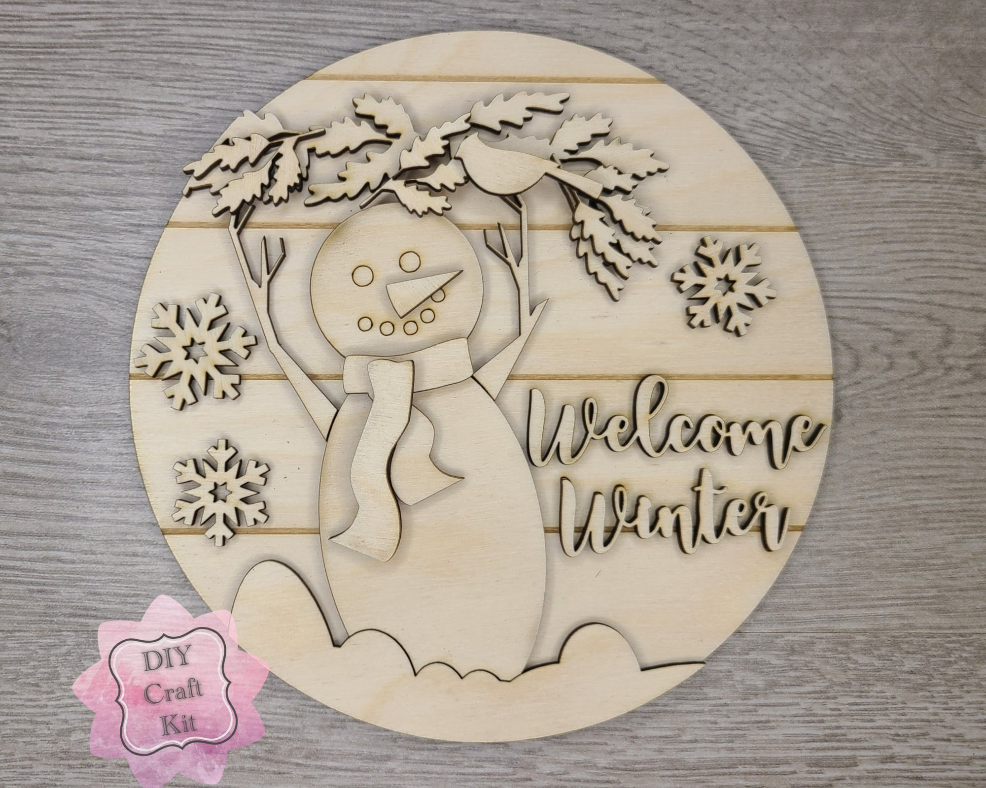 Welcome Winter Snowman sign Winter Craft kit #3422 - Multiple Sizes Av ...