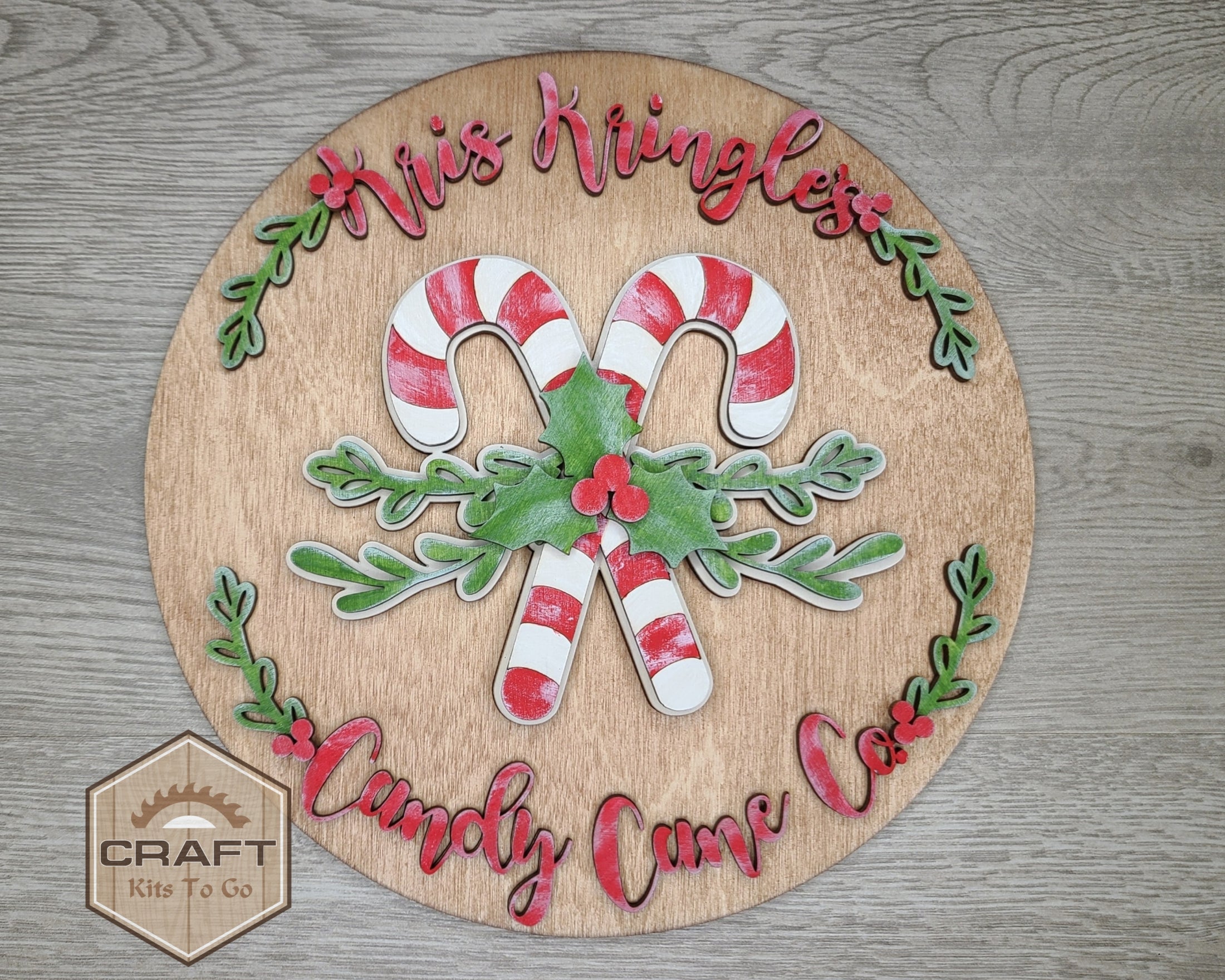 Kris Kringle Candy Cane Sign | #3933 – Craft Kits 2 Go