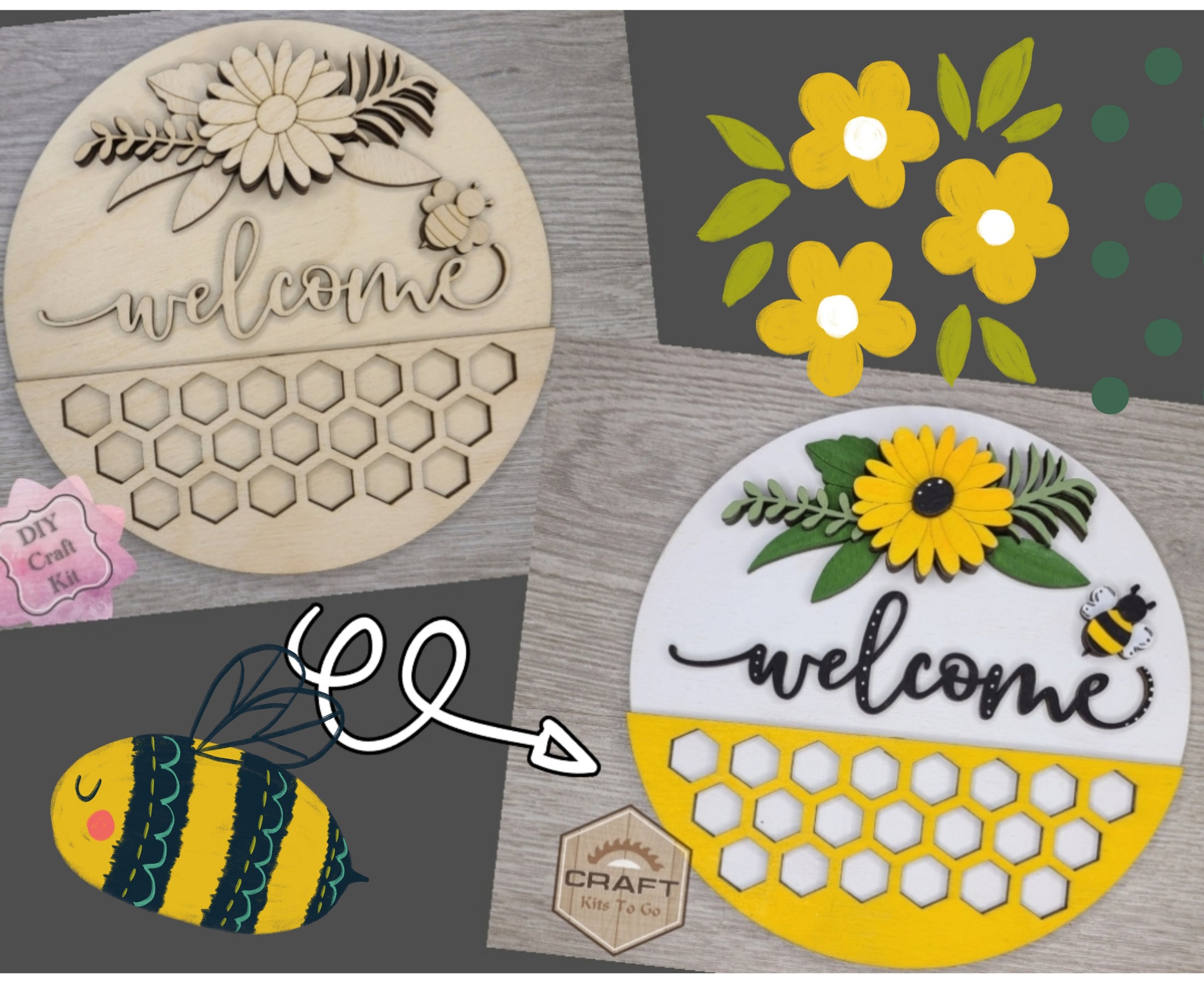 Bee Welcome Sign | #3341 – Craft Kits 2 Go