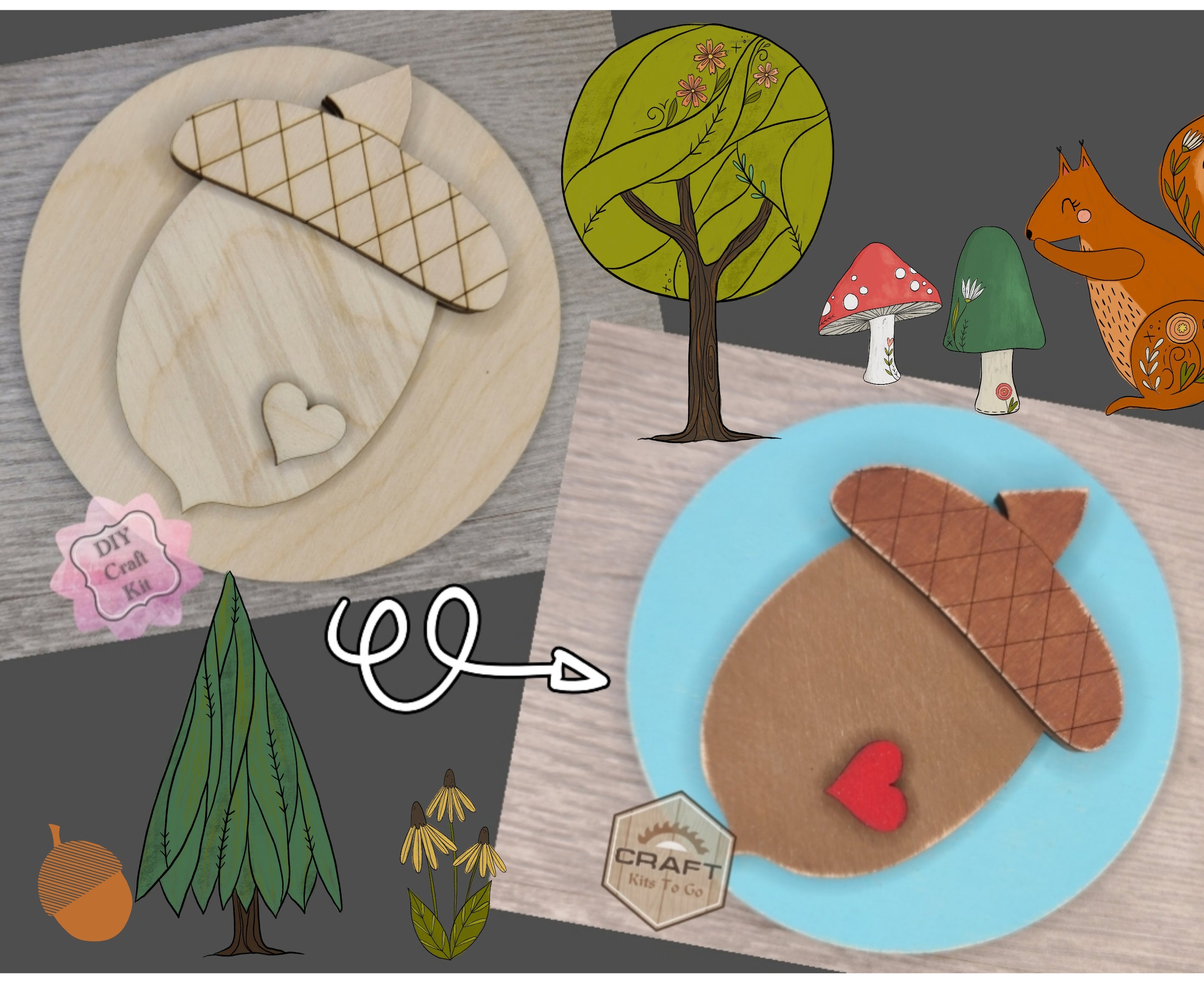 Acorn Fall decor | #3544 – Craft Kits 2 Go