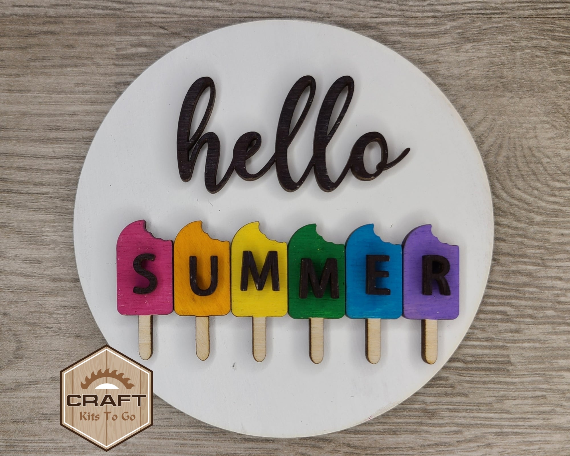 Hello Summer Kit Wood shape cutouts Summer Decor Porch DIY Paint kit ...