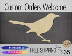 Mockingbird wood shape wood cutouts Bird cutouts birds DIY paint kit ...
